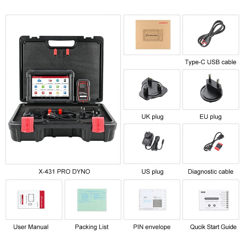 Launch X431 PRO DYNO 8" Full System OBD 2 Diagnostic Scan Tool (NEW 20