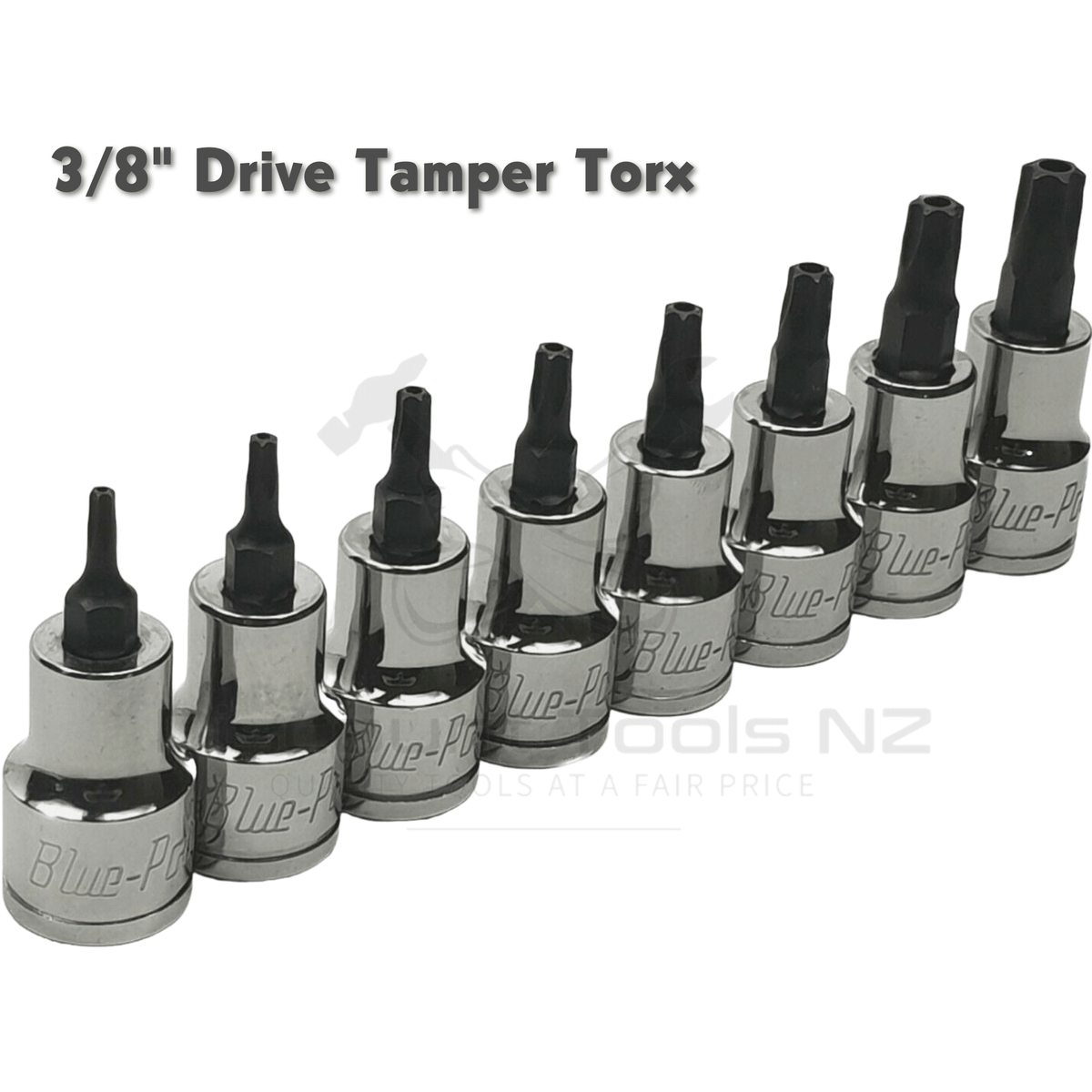 Blue Point 3/8" Drive Tamper-Proof Torx Bits T10 - T55, 10 Sockets ...